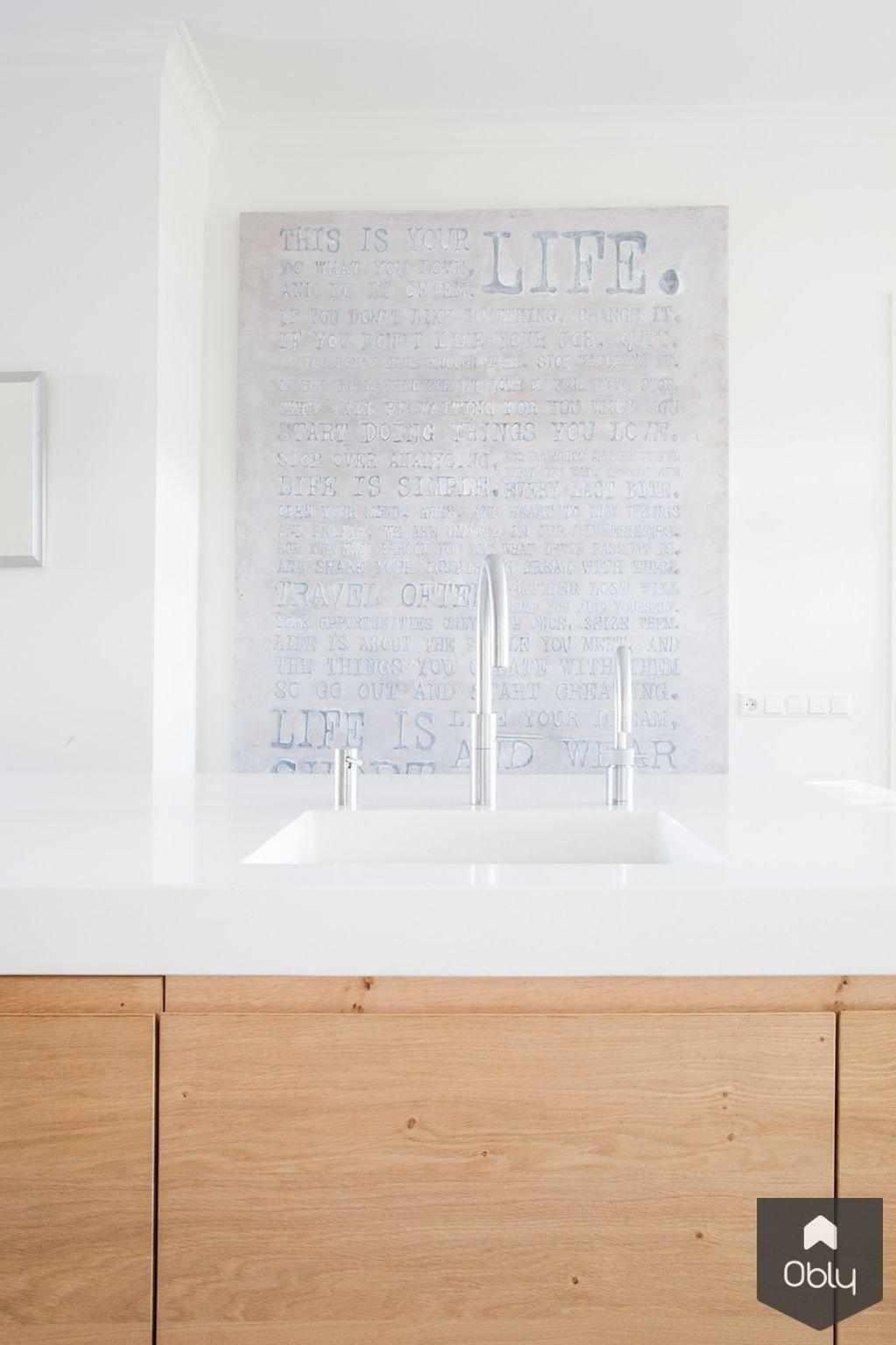 Keuken eiken hout gecombineerd met wit | OBLY